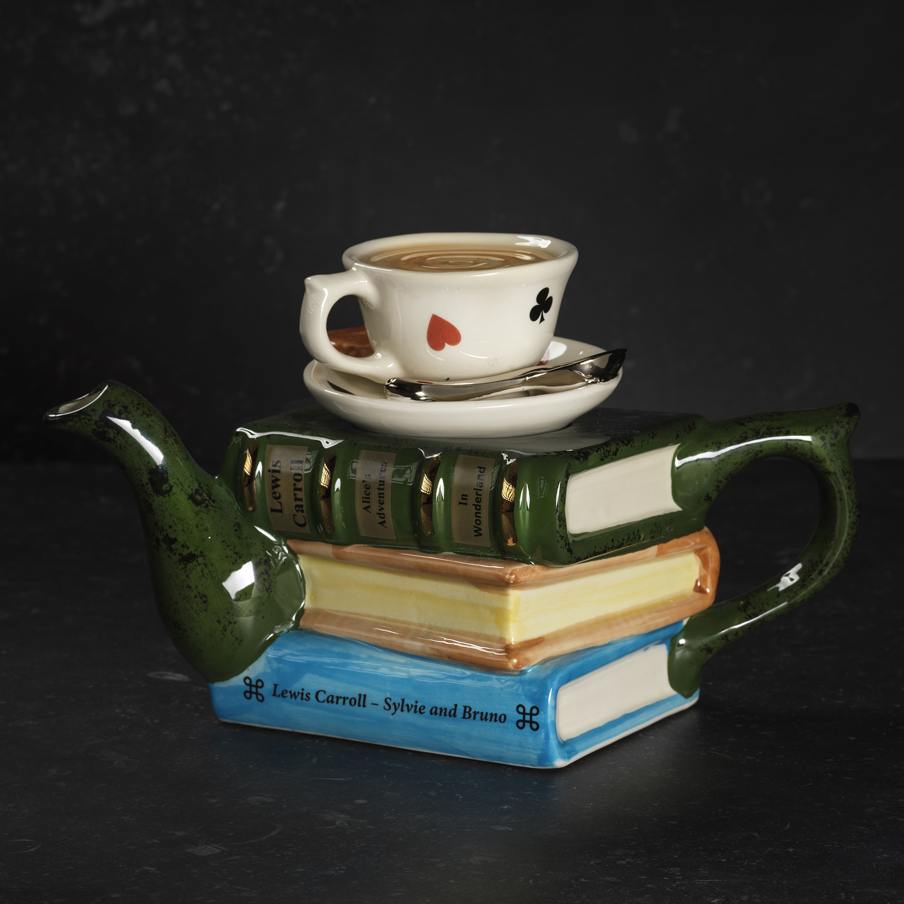 Lewis Carroll Books and Tea Novelty Teapot - Carters of Suffolk